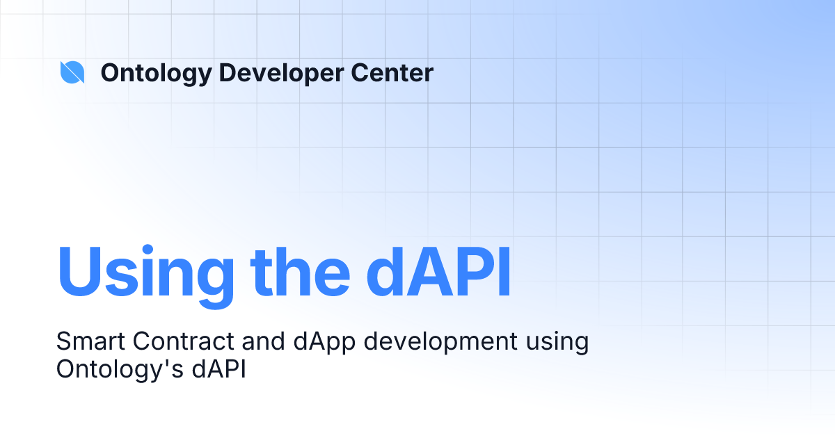 Using the dAPI | Ontology Developer Center