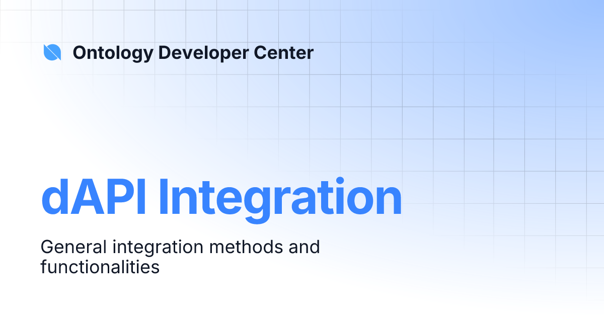 dAPI Integration | Ontology Developer Center