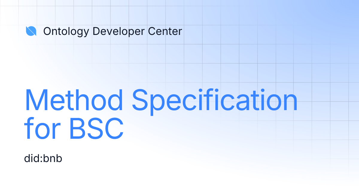 Method Specification for BSC | Ontology Developer Center