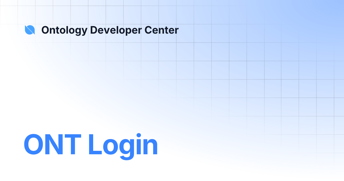 ONT Login | Ontology Developer Center
